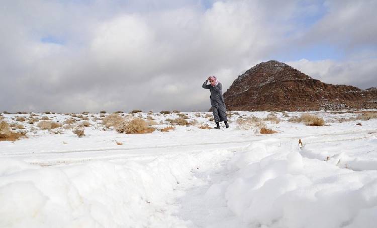 Snow in Tabuk-മഞ്ഞു പുതച്ച് തബൂക് | Indian Express Malayalam
