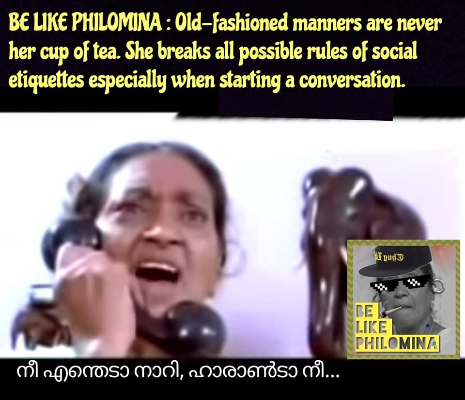 Be Like Philomina thug life Malayalam film actress trolls -'കുന്നംകുളം ...